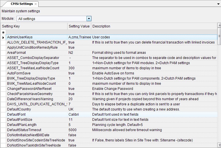 System Settings - CMSi Documentation