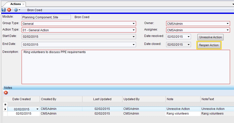 User-defined Actions - CMSi Documentation